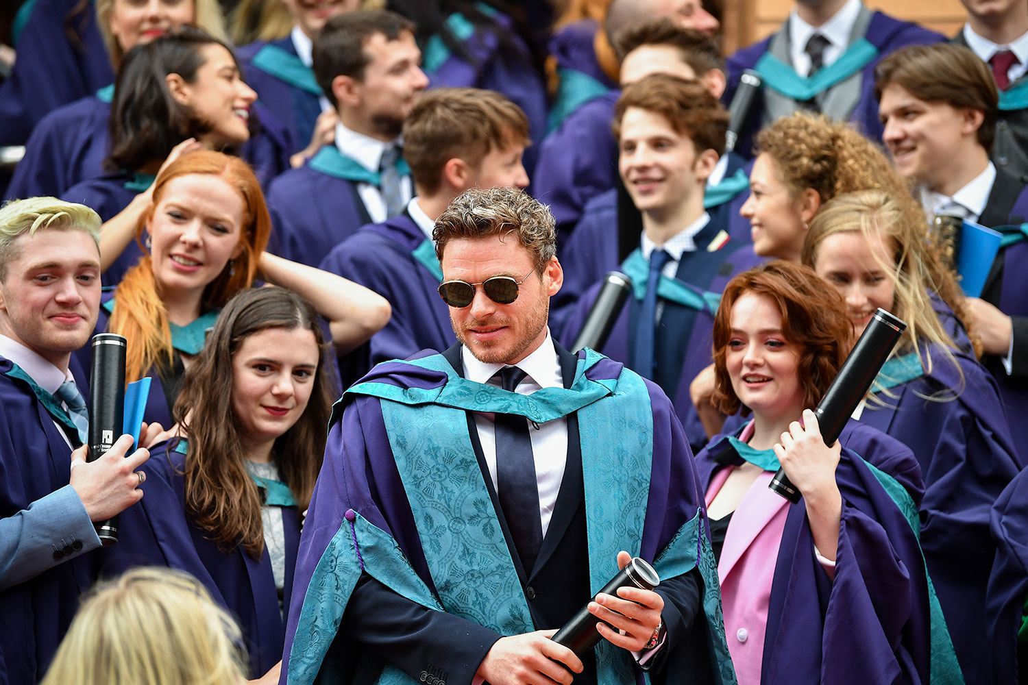 Brandon Flynn cheering on Richard Madden at his graduation is hitting ...