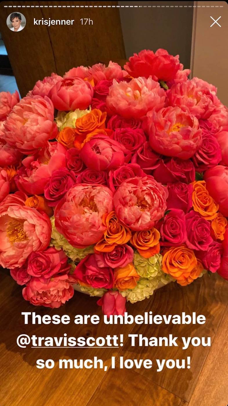 Travis Scott sent Kris Jenner the most extravagant birthday flowers ...